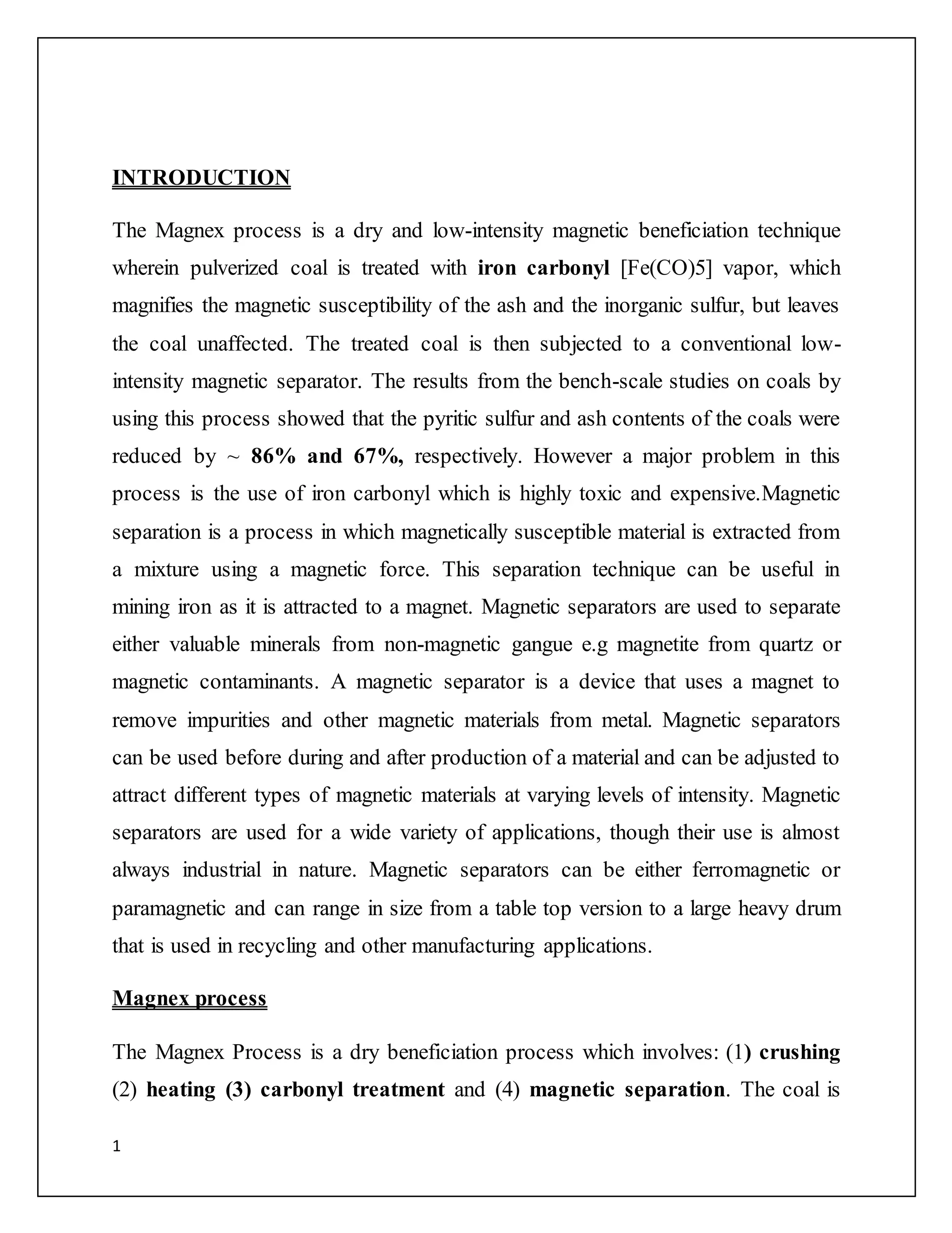 Magnex process | DOCX