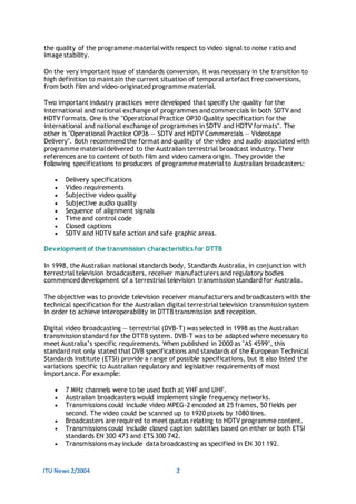 ITU News Issue 4 2004 - From Analogue to Digital Television - The ...