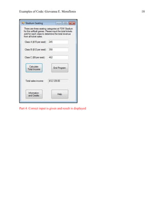 Examples of Code Giovanna E Moraflores | PDF | Programming Languages ...