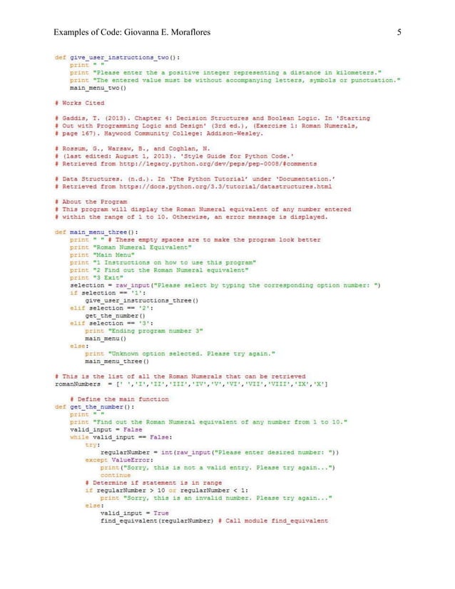 Examples of Code Giovanna E Moraflores | PDF