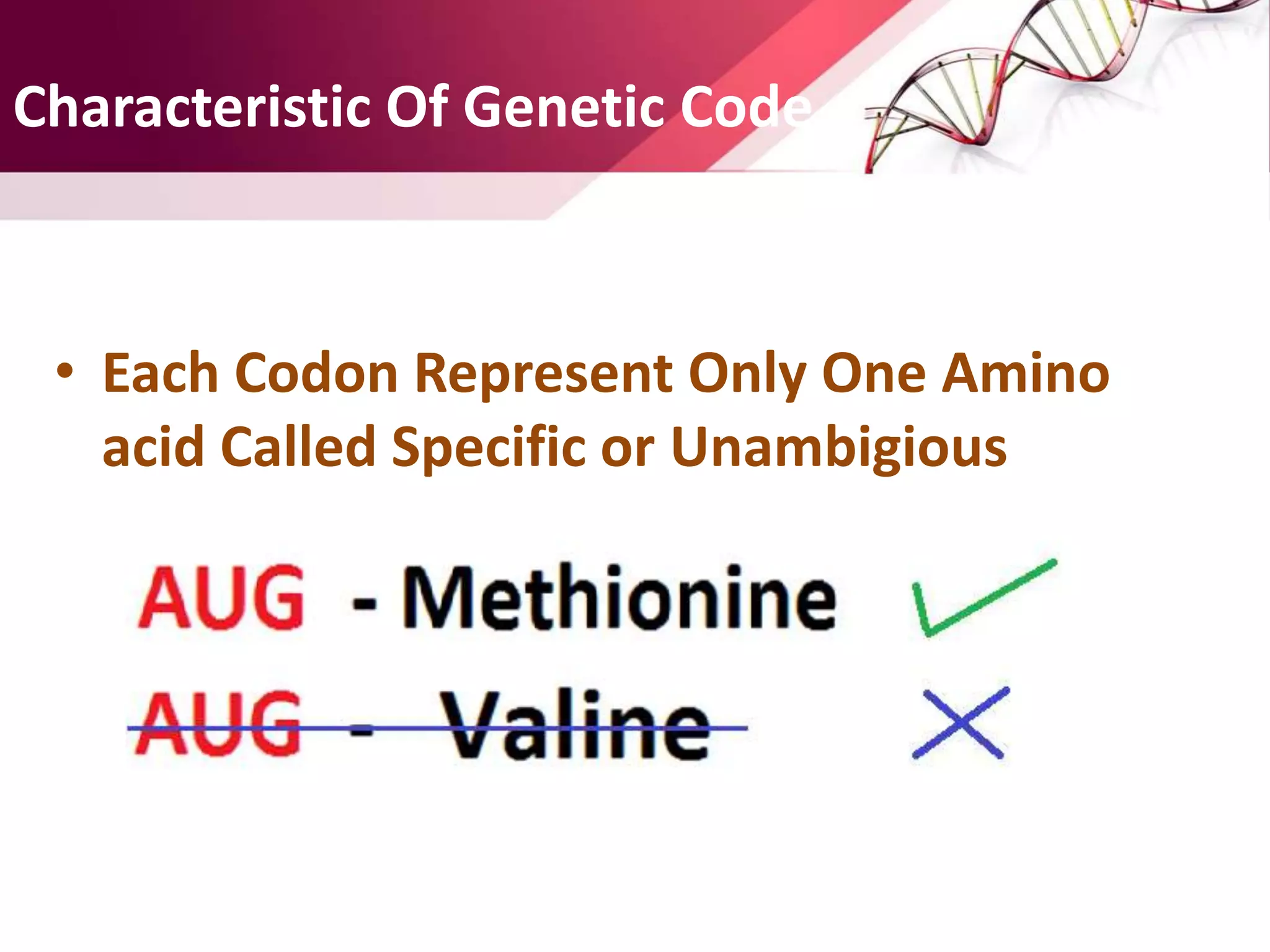 Characteristics of Genetic Code | PPTX