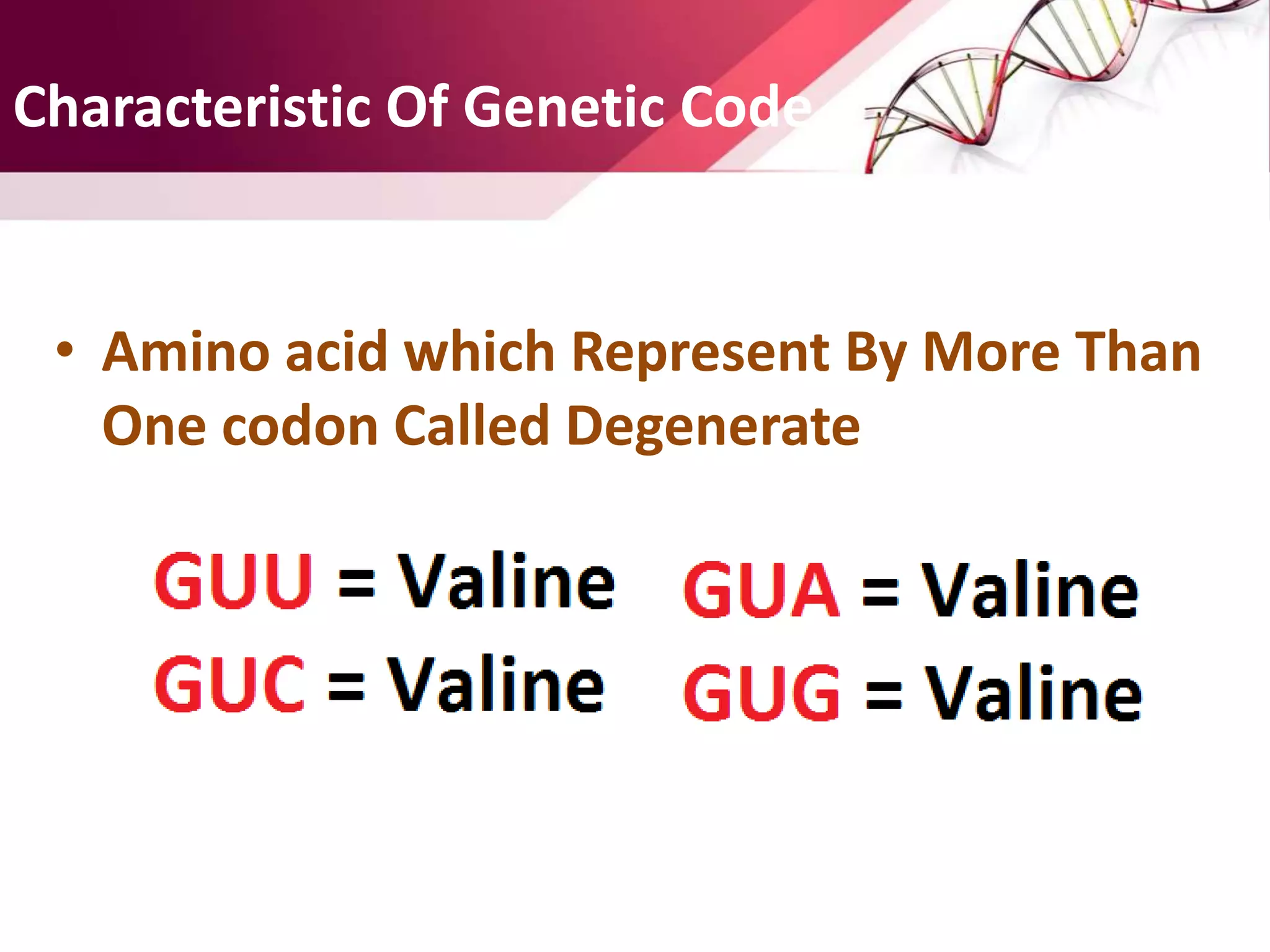 Characteristics of Genetic Code | PPTX