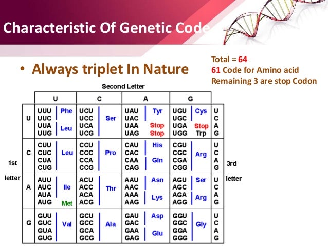 Characteristics of Genetic Code