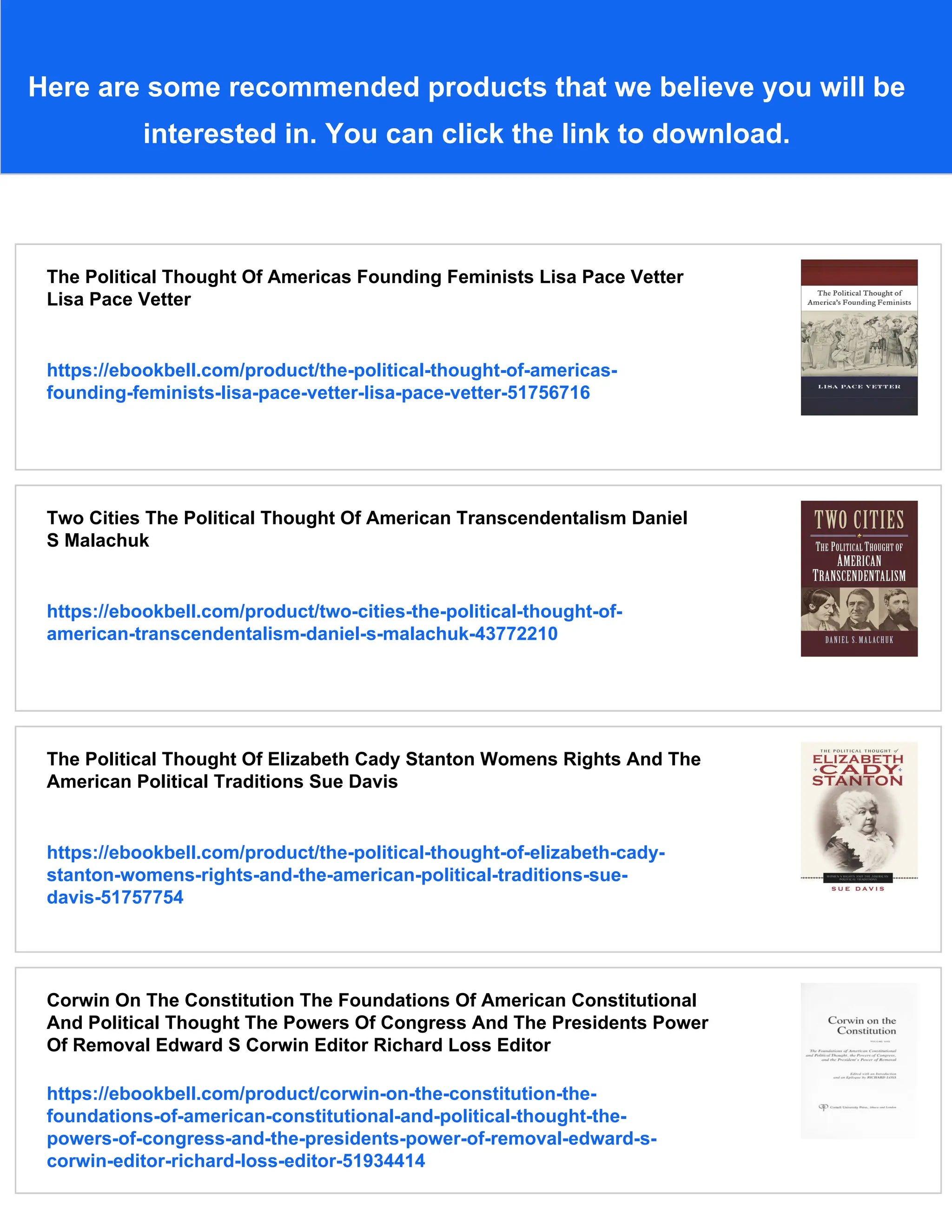 The Political Thought Of Americas Founding Feminists Lisa Pace Vetter | PDF