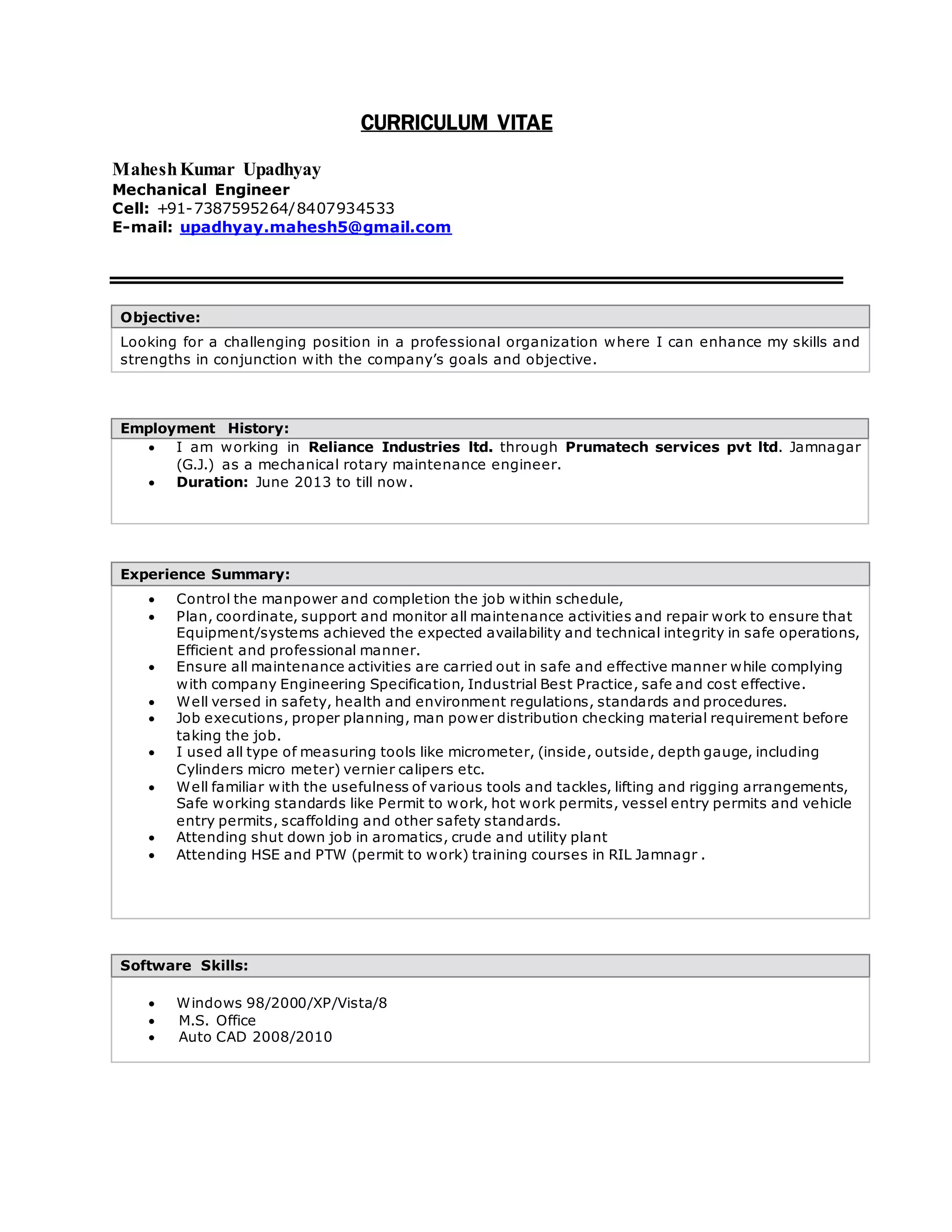 mahesh Resume | DOCX