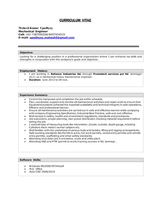 mahesh Resume | DOCX