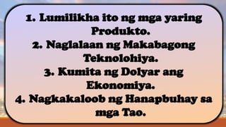 araling panlipunan quarter 4 week 3 sector ng industriya | PPT