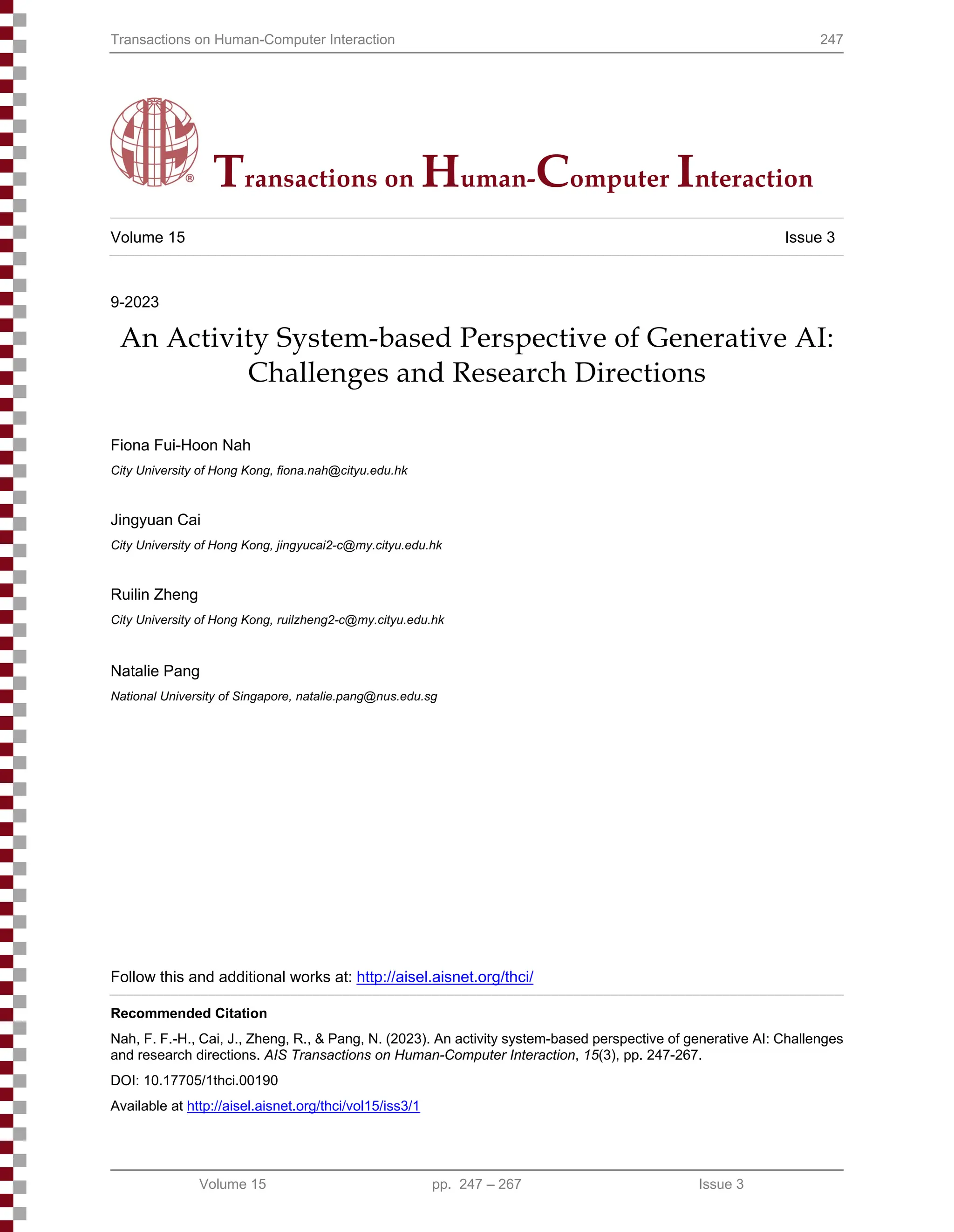 AIS Transactions on Human-Computer Interaction | PDF