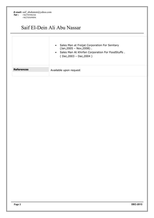 Saif's Abu Nassar Resume | PDF