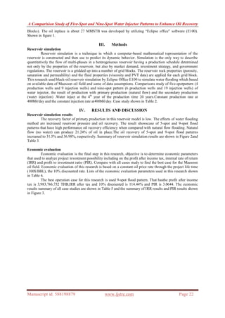 A Comparision Study of Five-Spot and Nine-Spot Water Injector Patterns ...