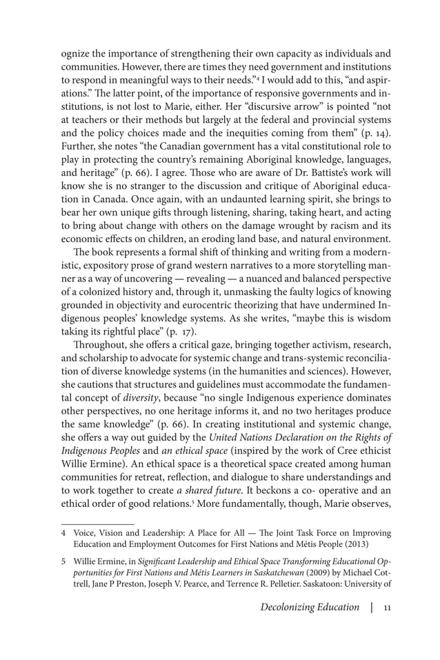 Decolonizing Education Nourishing The Learning Spirit Battiste | PDF
