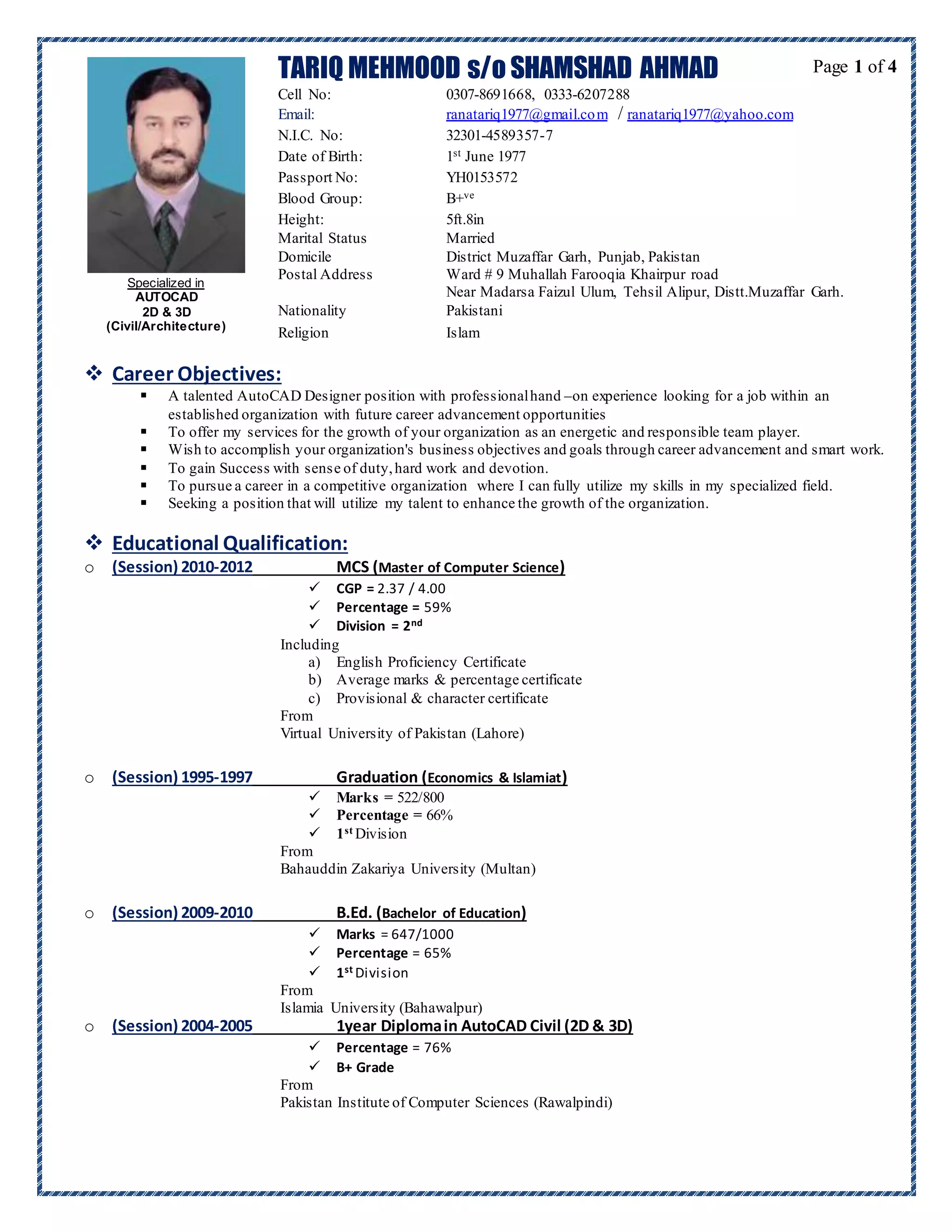 Tariq Mahmood CV ac | DOCX