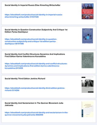 Social Identity 4 Ed4th Edition Jenkins Richard | PDF
