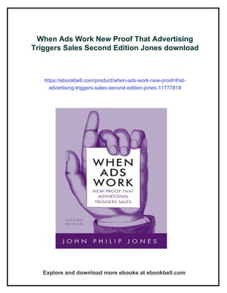 When Ads Work New Proof That Advertising Triggers Sales Second Edition ...