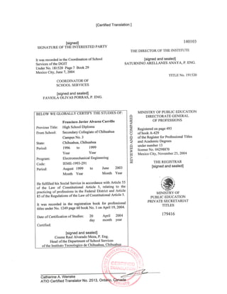 Translated Official Transcripts Spanish to English | PDF