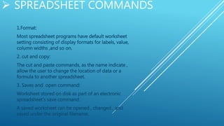 ch 9, Electronic Spreadsheet,Basic Information Technology-Uzair Javed ...