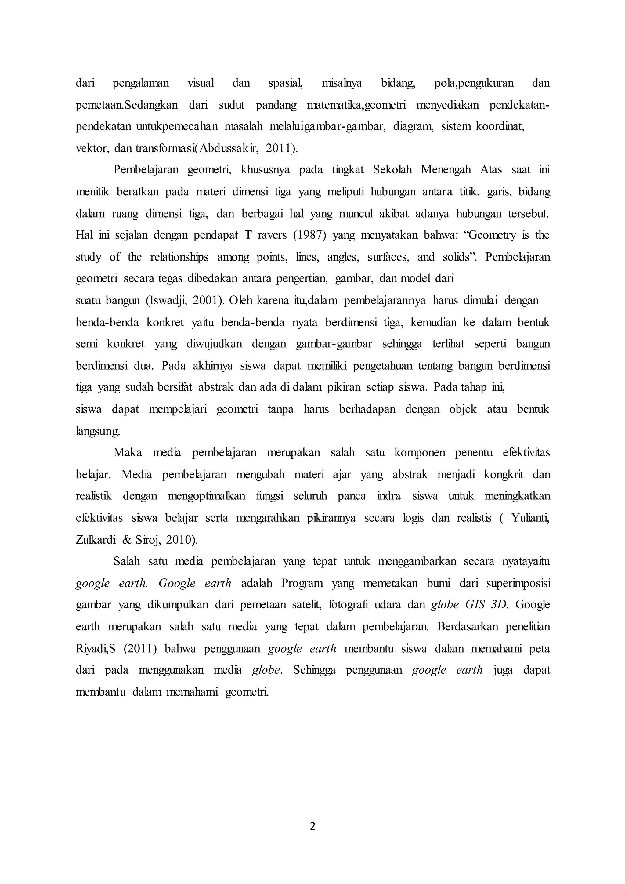 PEMBELAJARAN ELIPS DENGAN MENGGUNAKAN GOOGLE EARTH | PDF