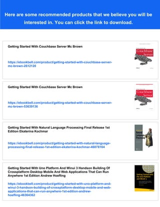 Getting Started With Couchbase Server Brown Martin C | PDF