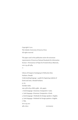 Understanding Language A Guide For Beginning Students Of Greek And ...