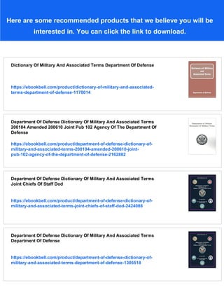 Dictionary Of Military And Associated Terms | PDF