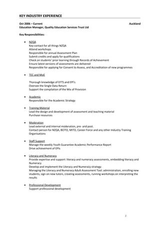 Esther Tait CV Education | DOC