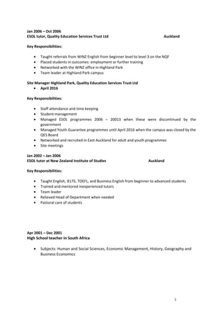 Esther Tait CV Education | DOC