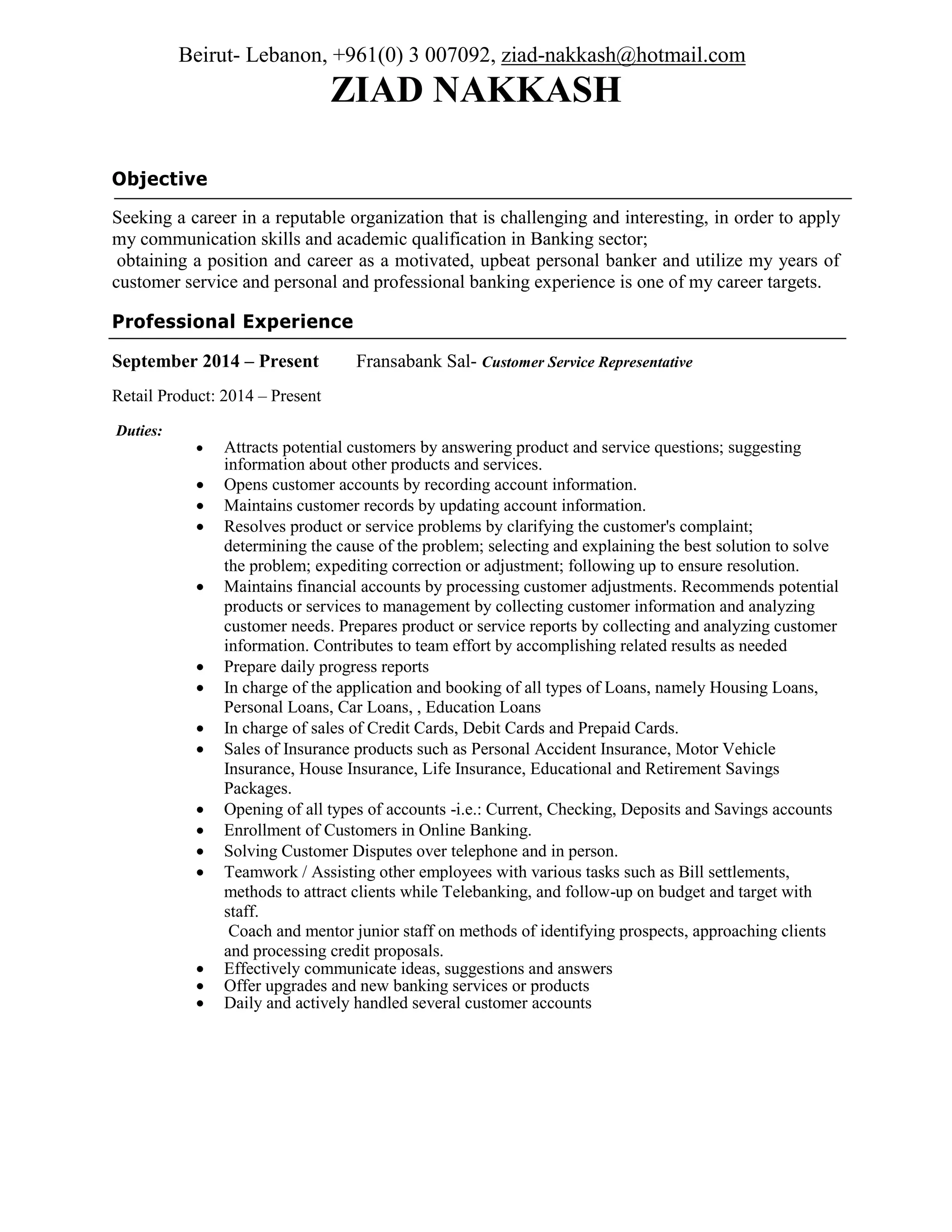 Ziad Nakkash Resume | PDF