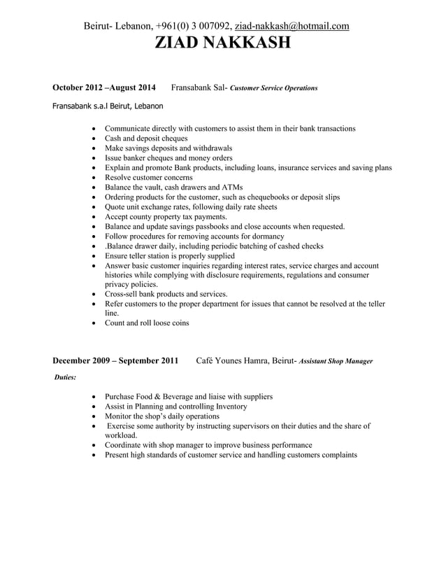 Ziad Nakkash Resume | PDF
