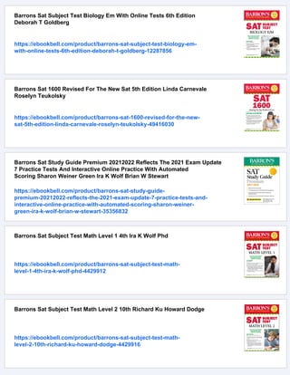 Barrons Sat 29th Edition Ira Wolf Brian W Stewart Sharon Weiner Green | PDF