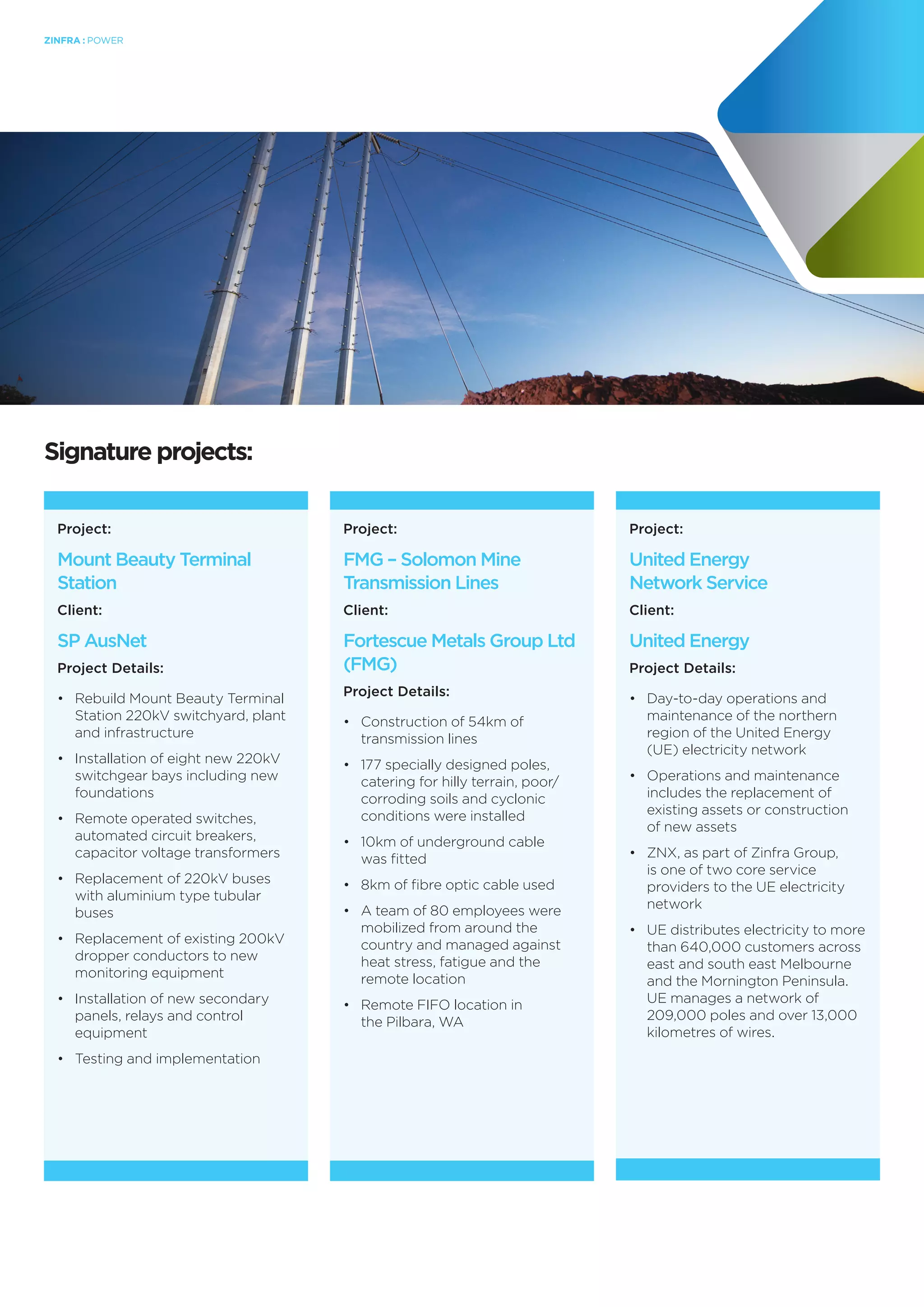 Zinfra Group Australia: Power Brochure | PDF