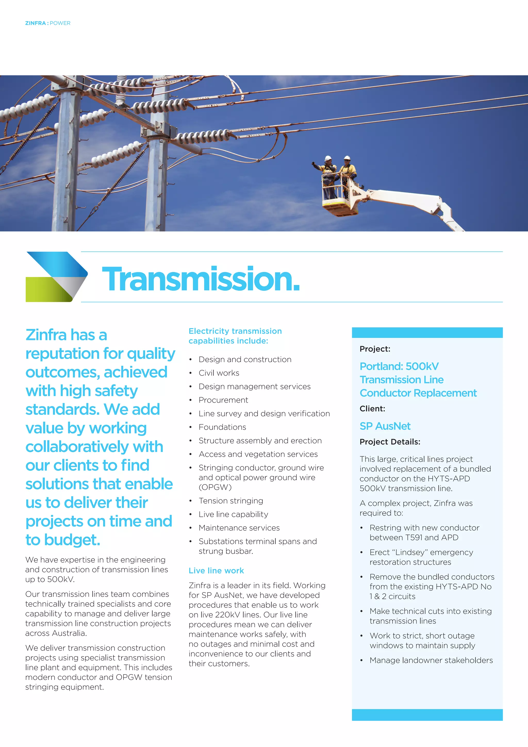 Zinfra Group Australia: Power Brochure | PDF