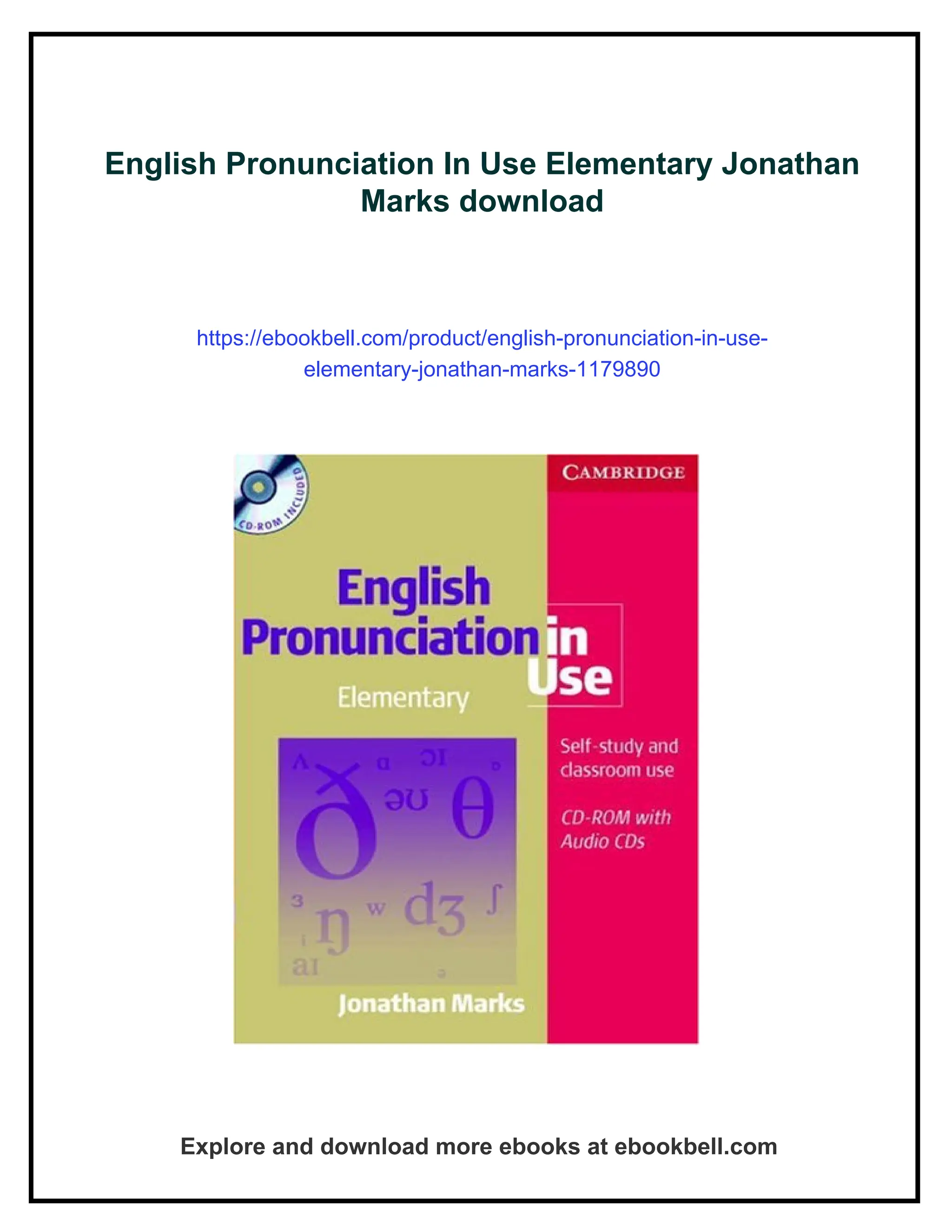 English Pronunciation In Use Elementary Jonathan Marks | PDF