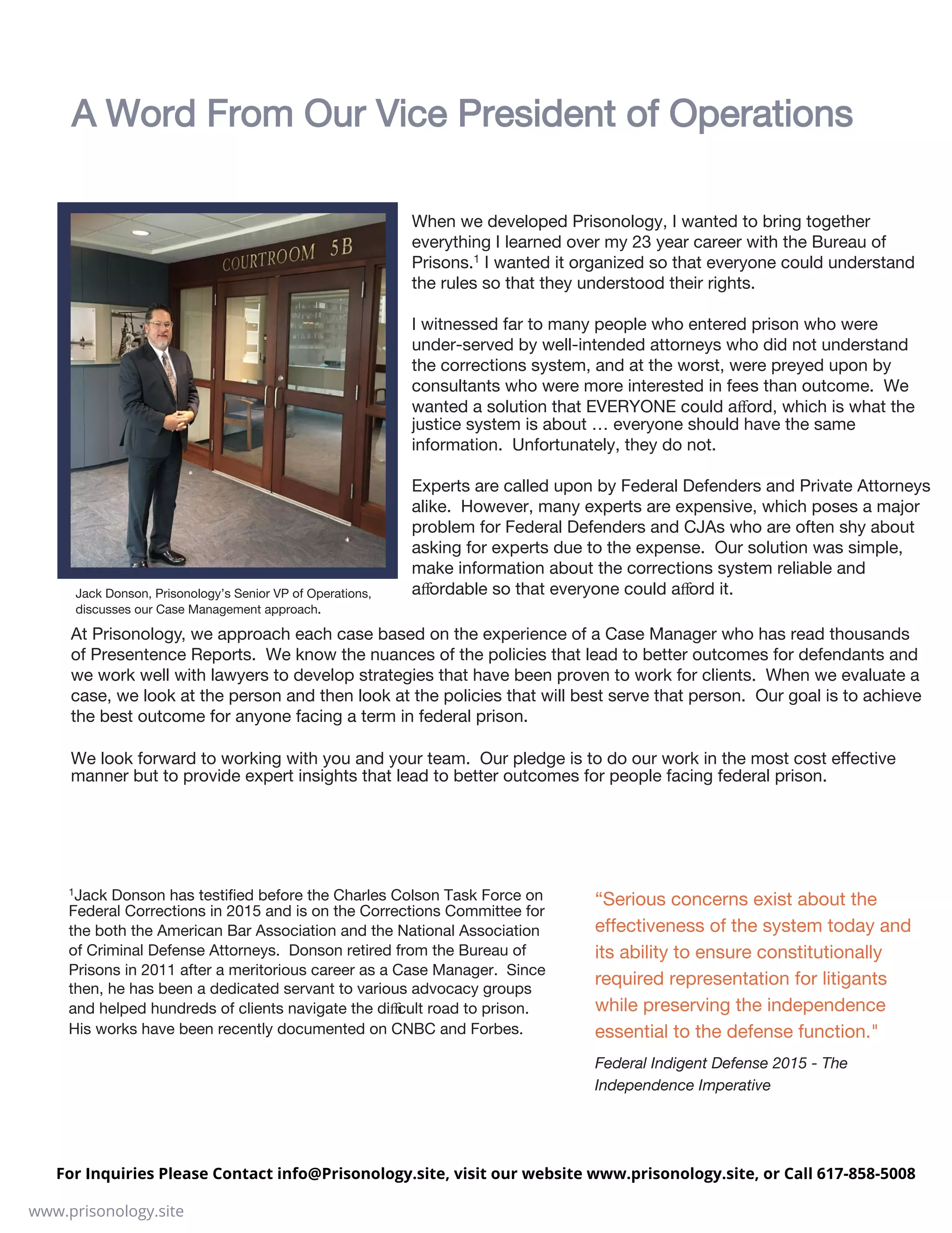 Prisonology Brochure Federal Defenders Lite | PDF