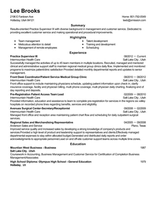 Lee Brooks Resume 1 (2) | PDF