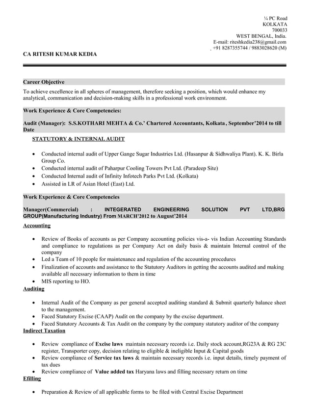 Resume1 | DOC | Business Accounting & Finance | Business