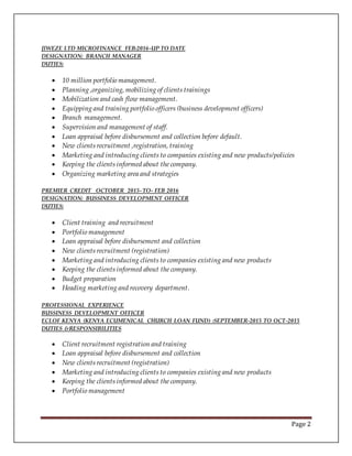 DUNCAN MUGWES CV | DOCX | Business Administration | Business