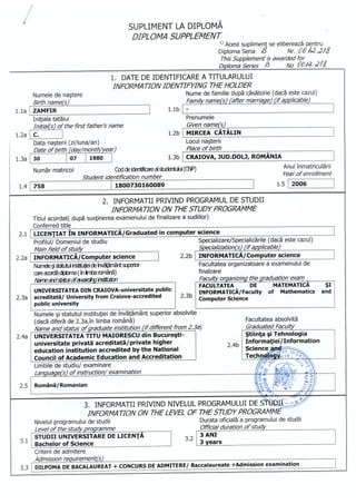 diploma inginer informatica | PDF