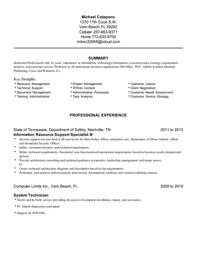 Resume 072015 | PDF