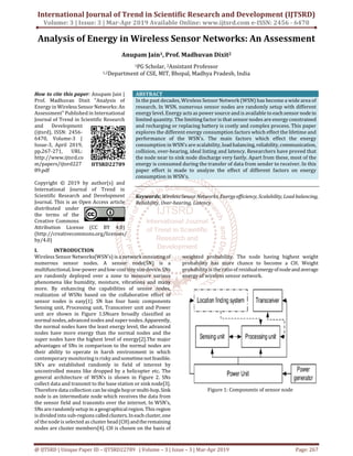 Analysis of Energy in Wireless Sensor Networks An Assessment | PDF