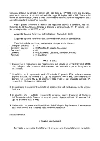 GAETA 58 approvazione regolamento tasi | PDF