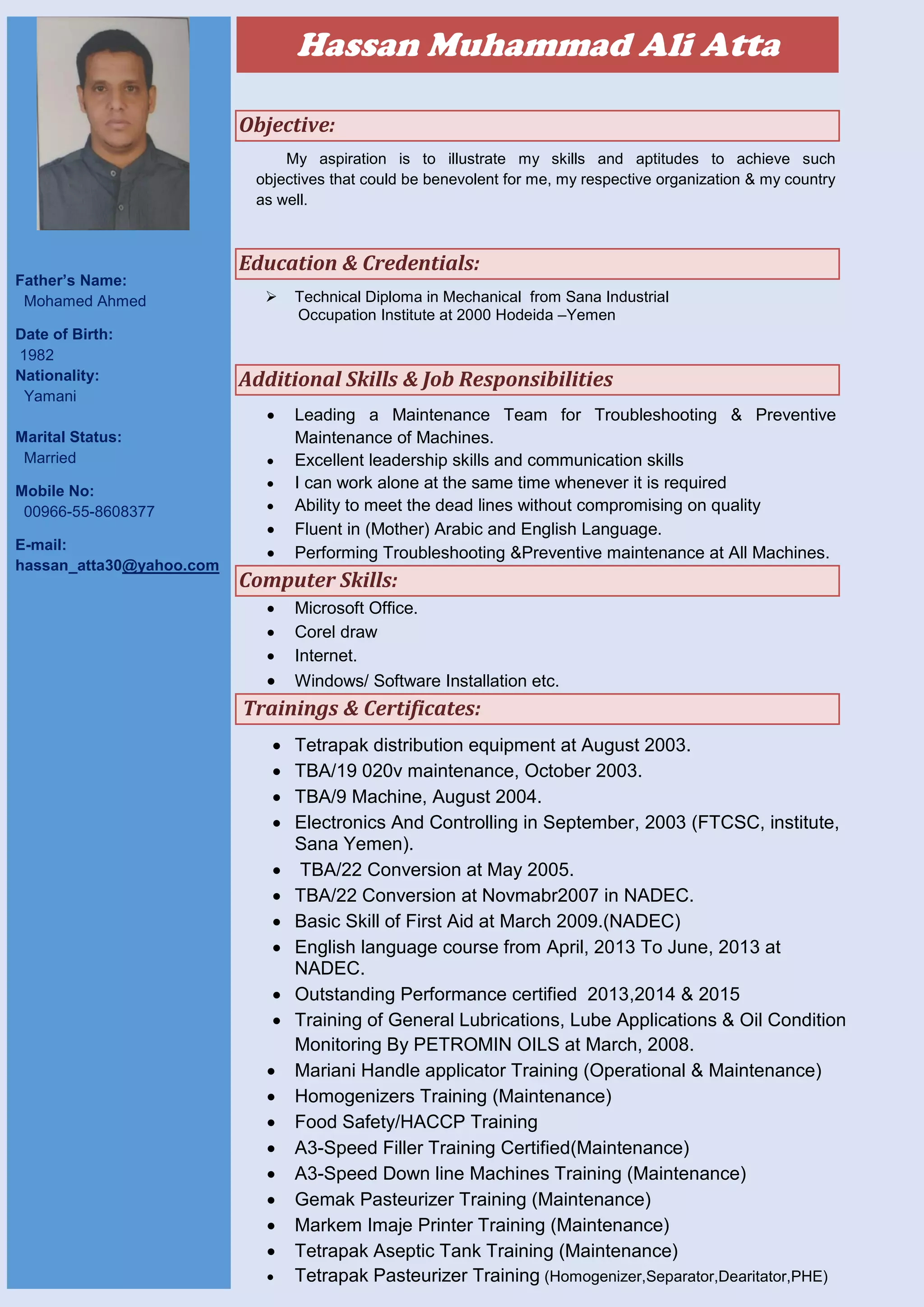 hassan new c.v | PDF