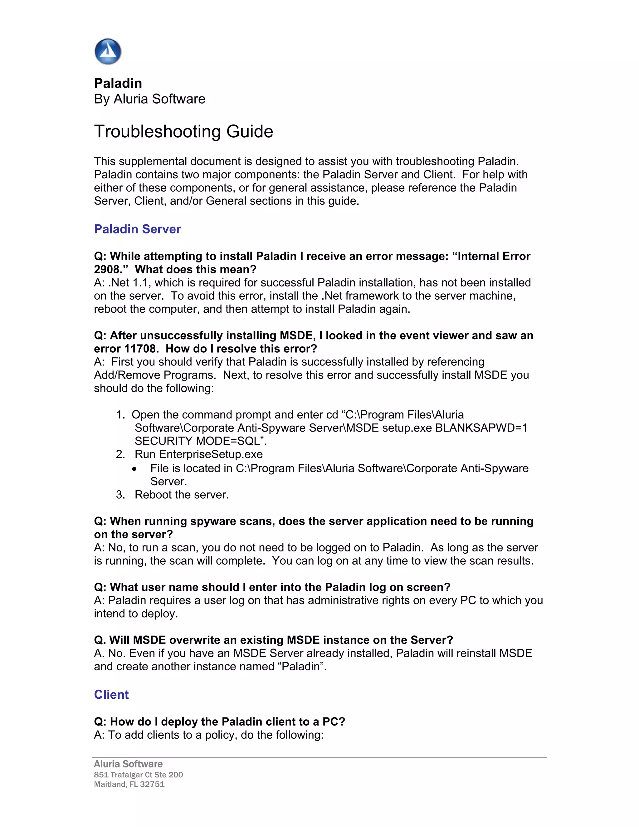 paladintroubleshootingguide-1273931003659-phpapp02 | PDF