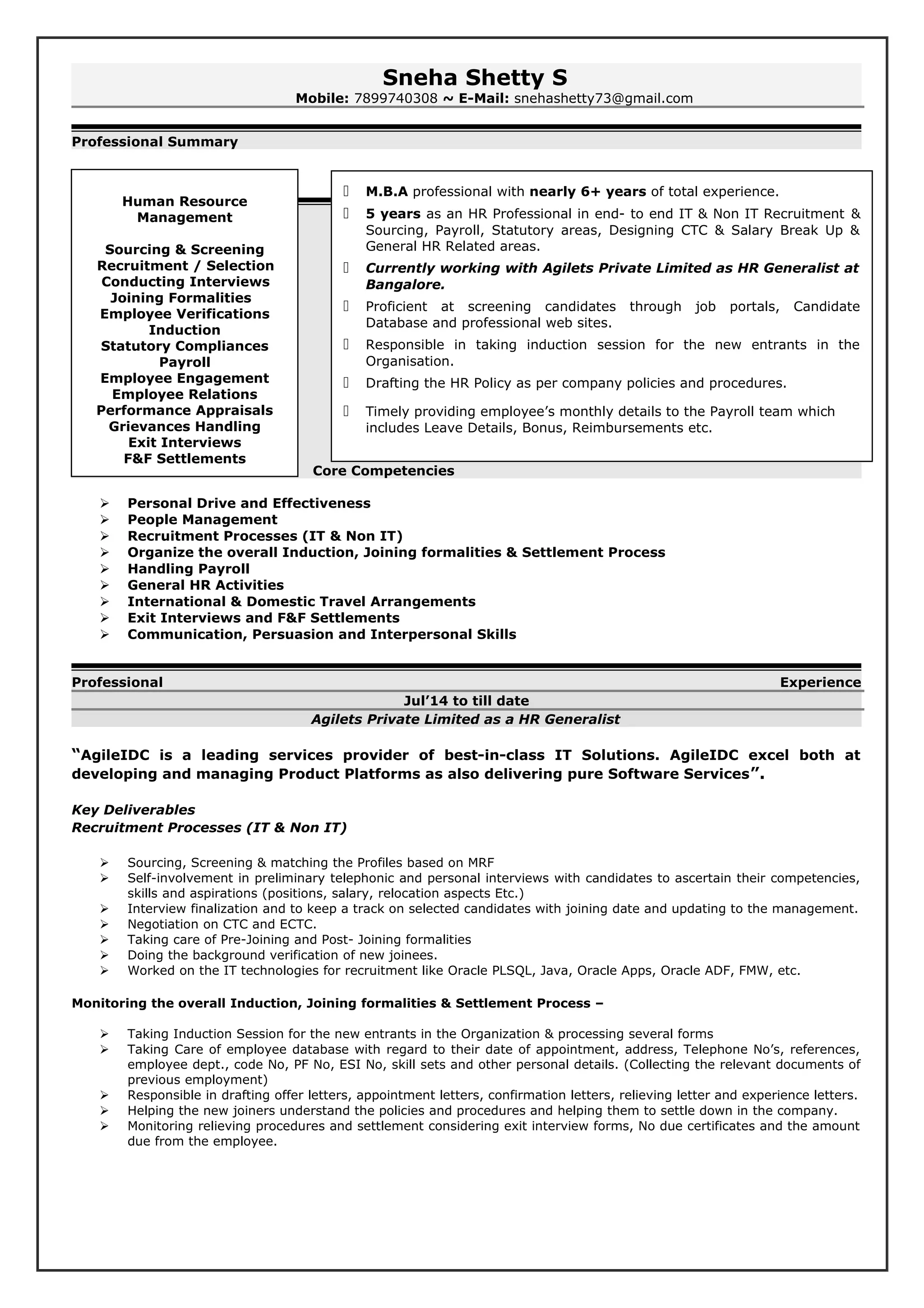 Sneha Shetty S_CV | PDF