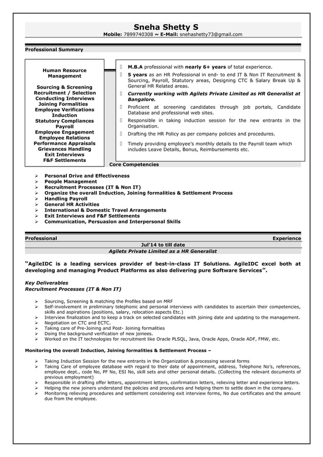 Sneha Shetty S_CV | PDF