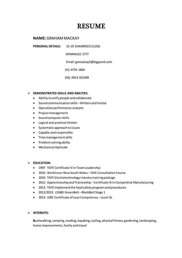 Graham Resume -Final | PDF