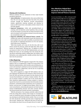 BL - Dow Chemical Discovers Formula for Accelerated Financial Close ...