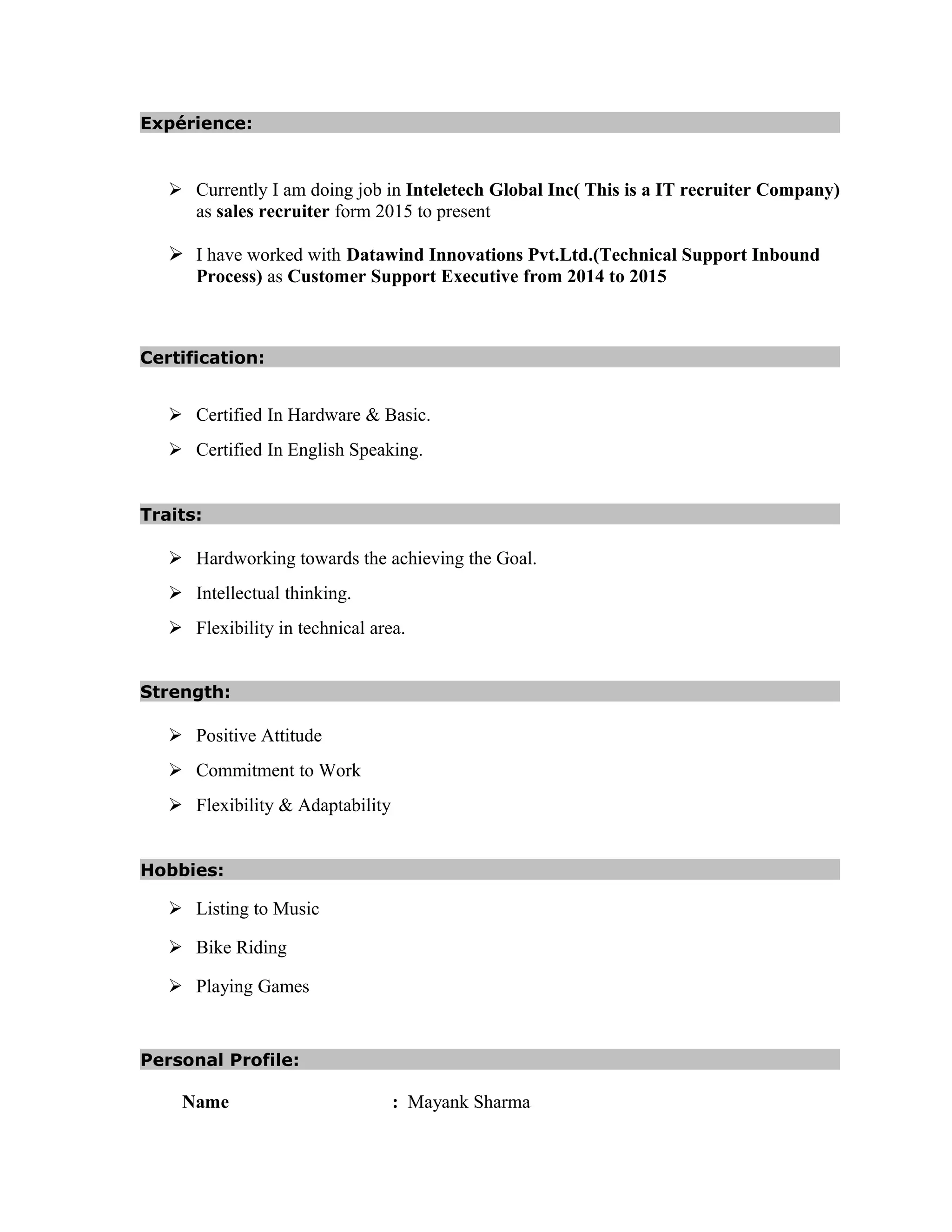 mayank Resume 1 | DOC
