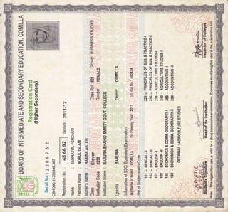 HSC Registration Card | PDF
