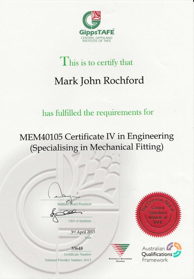 Mechanial Fitters Ticket | PDF