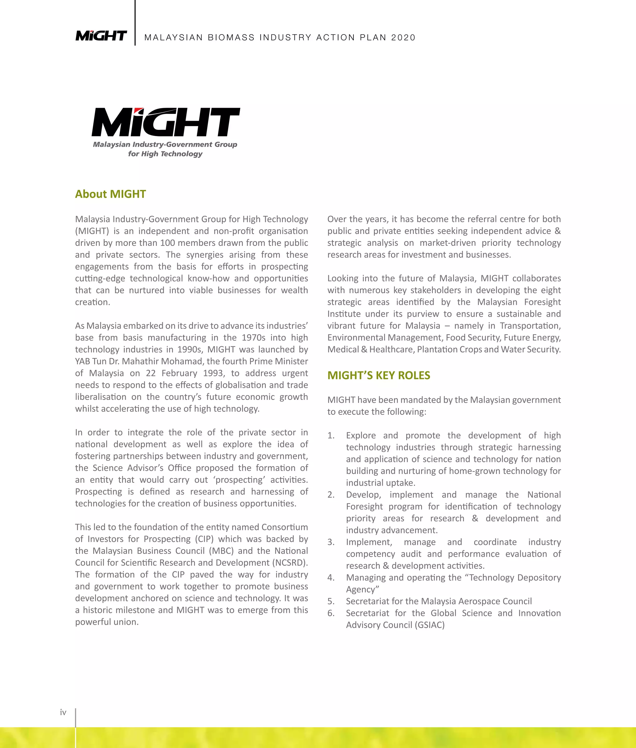 MALAYSIAN BIOMASS INDUSTRY ACTION PLAN 2020 Driving SMEs Towards ...